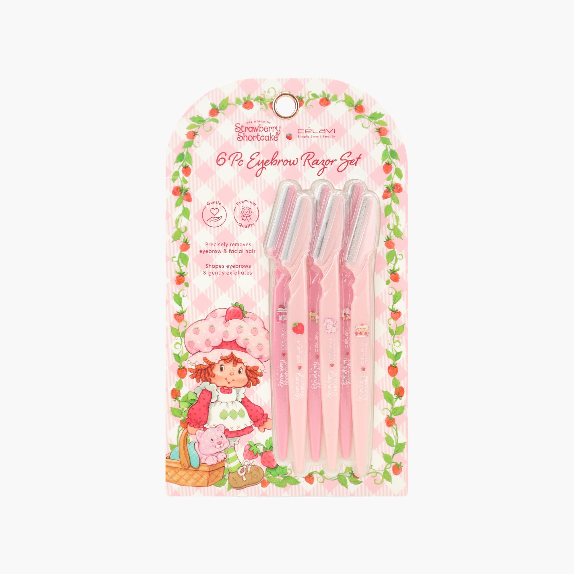 STRAWBERRY SHORTCAKE 6PC EYEBROW RAZOR SET